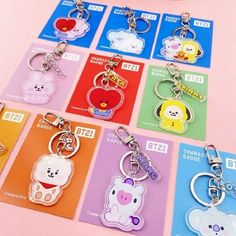 BTS-BT21 Cartoon Character Acrylic Keychain/Keyring